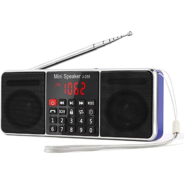 Radio J 288 Portable Fm Am(Mw) Mp3 Tf Usb Aux Avec Haut Parleur Bluetooth Écran Led Fonction De ...