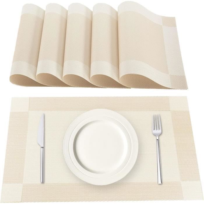 Sets De Table Lavables, Lot De 6 Set De Table En 70% Pvc Et 30% ...