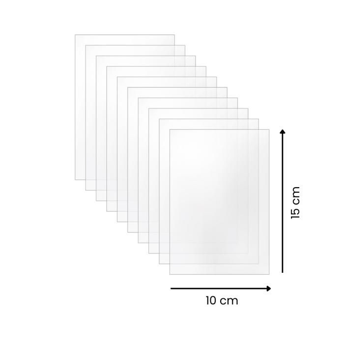 Lot 10 plaques verre acrylique transparent 1,5 mm - 10x15 cm (100x150 ...