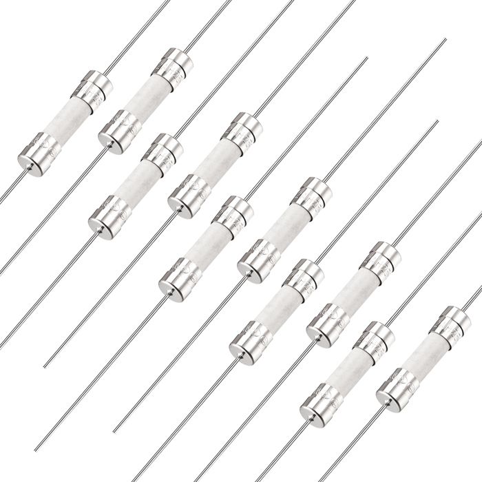 SOURCING MAP Coup Lent Fusible Temporisation Fil Conducteur Fusibles Céramique 5mm x 20mm 250V ...