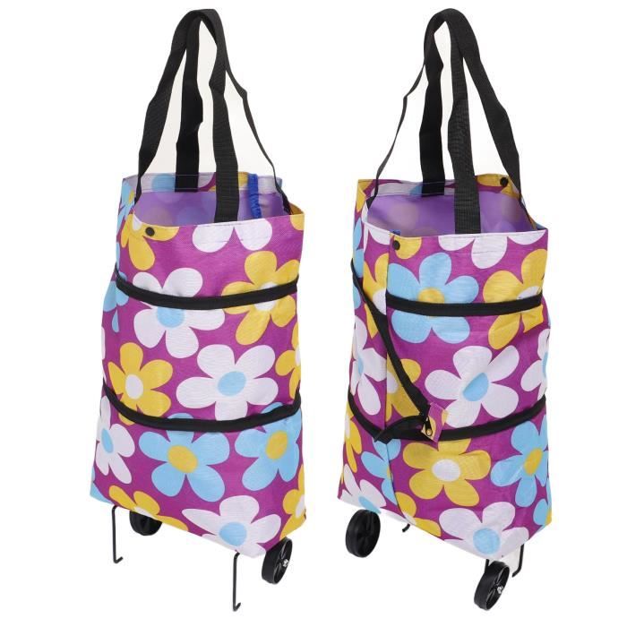 Sac de courses pliable - TBEST - Modèle à roulettes - Toile durable ...