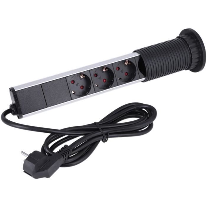 Multiprise De Courant 3 Prises Escamotables 2 Usb 250 V Bloc Multiprise ...