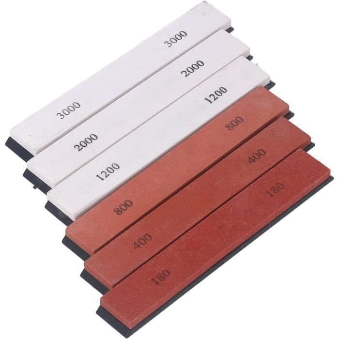 Pierre à aiguiser les couteaux - TRAHOO - Kit de 6 pierres à aiguiser de 180 à 3000 grit ...
