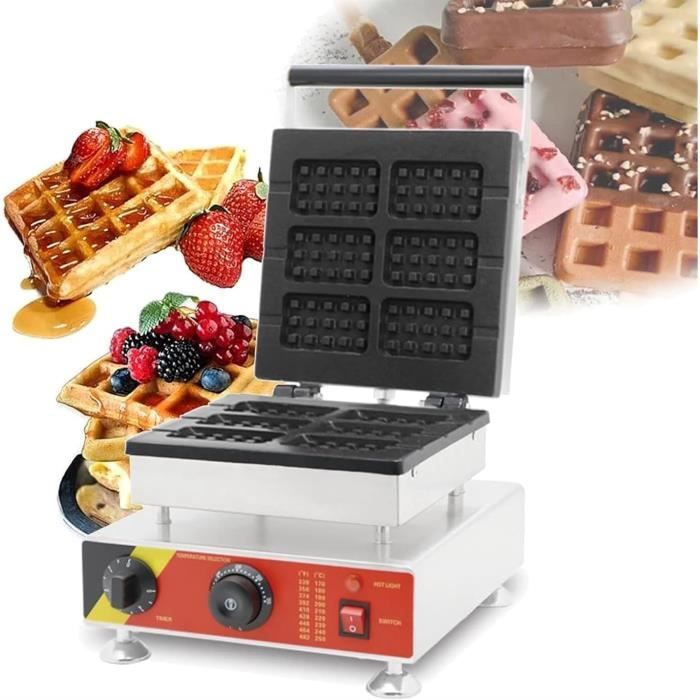 Machine À Gaufres 1500 W, Gaufrier Antiadhésif À 6 Tranches Avec Bouton ...