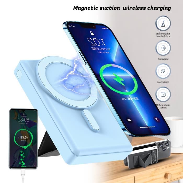 Batterie Externe 10000mAh,Chargeur Magnétique Power Bank Magnetic sans ...