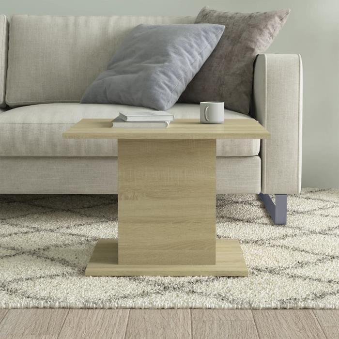 Zerodis Table basse Chêne Sonoma 55,5x55,5x40 cm Aggloméré RE388 ...