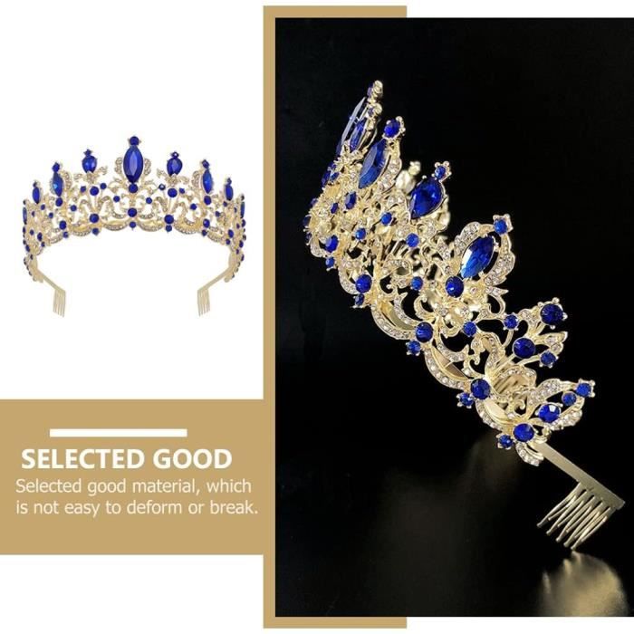 Couronne De Mariée Baroque Strass Mariage Diadème Reine Tenant Cendré ...