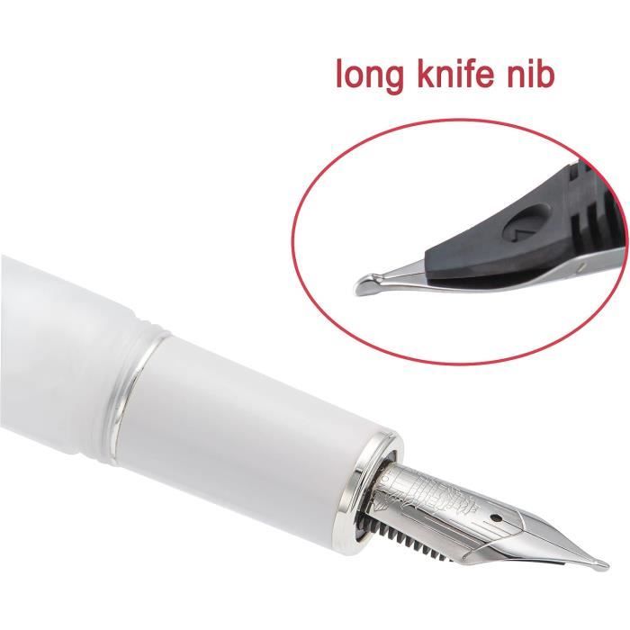 Hongdian N8 Stylo Plume En Résine Acrylique Blanche, Lame Longue En ...