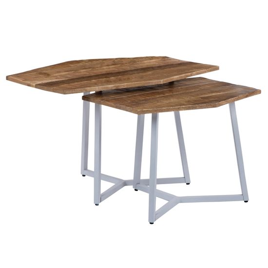 WOMO-DESIGN Table basse de haute qualité en bois massif en set de 2 ...