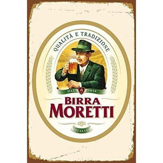 Birra Moretti Italian Italy Beer Étain Mur Signe Affiche De Fer Métal ...