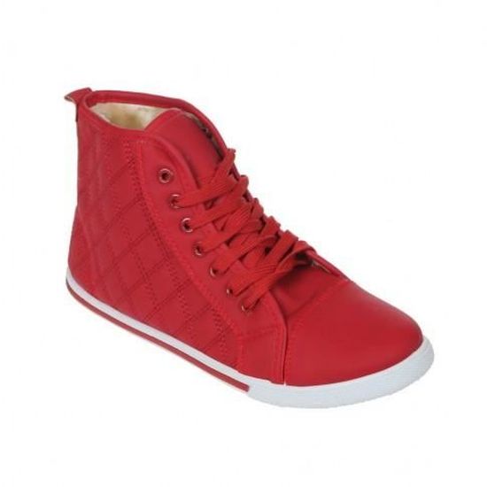Basket fourrée classical ... Rouge Rouge Rouge - Cdiscount Chaussures