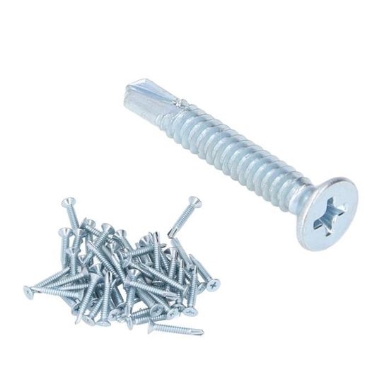 Vis Autoperceuse à Filetage Cruciforme Transparent 4,8 X 32 Mm - ZJCHAO - Lot de 50 - Acier au ...