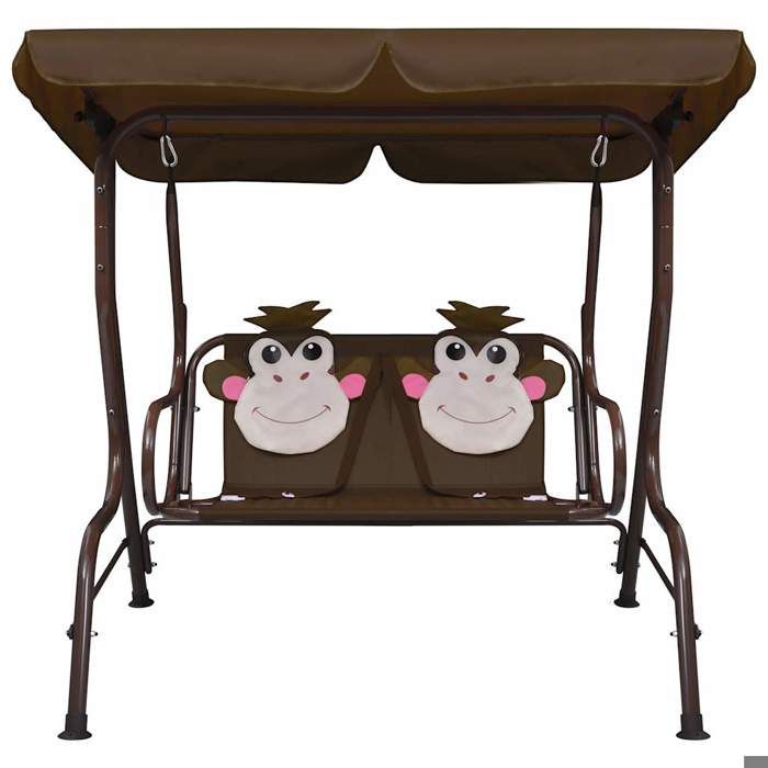 BEST SELLER Balancelle pour enfants Marron 115x75x110 cm Tissu ...