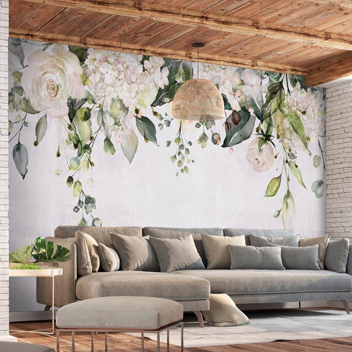 Papier Peint Panoramique Fleurs 350x256 cm - Décoration murale moderne ...