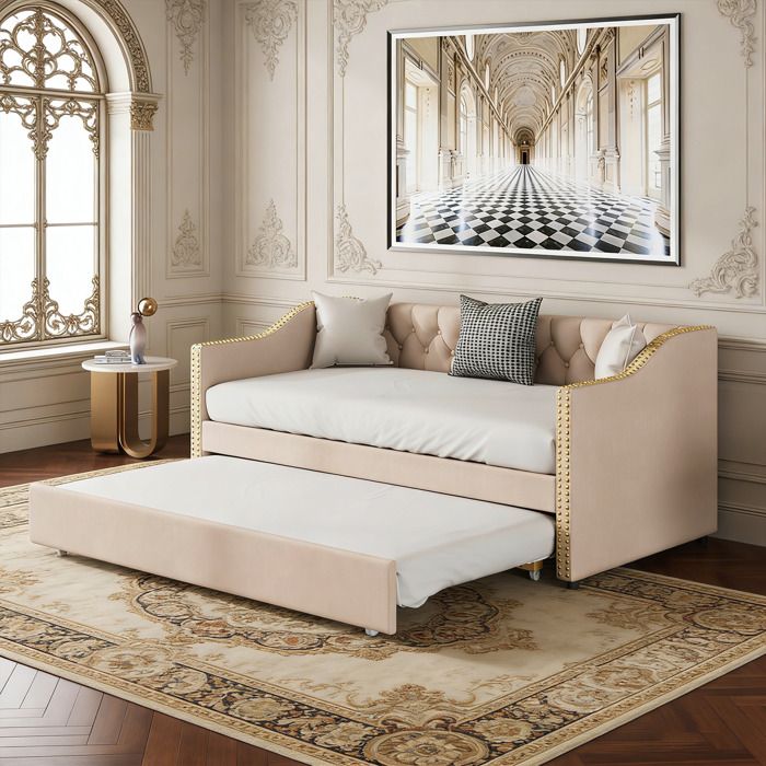 Canapé lit extensible 90/180x200 cm - lit 2 Places gigogne - Sommier à ...