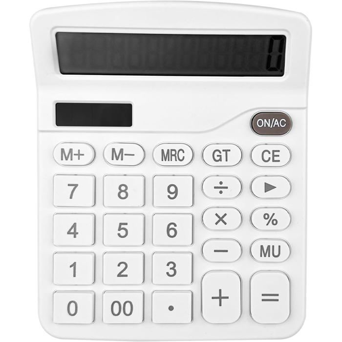 Calculatrice,Calculette de Bureau Solaire Grand Écran LCD à 12 Chiffres ...