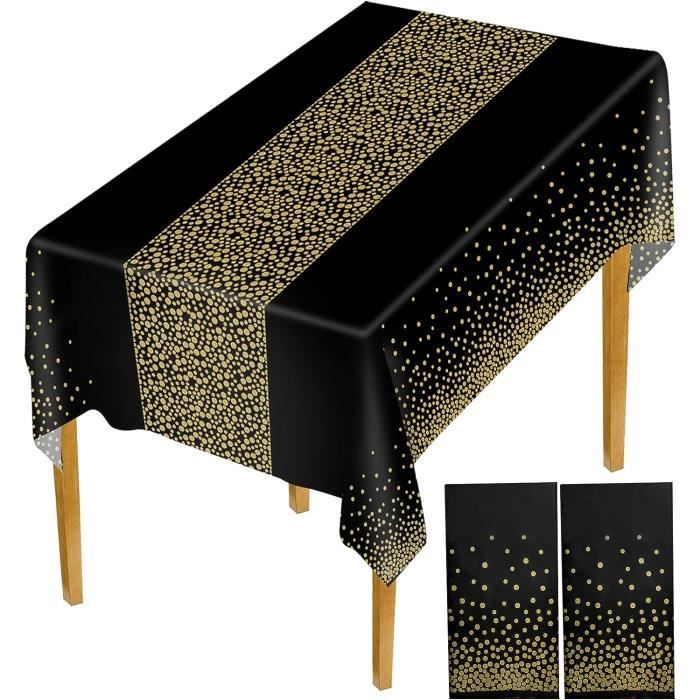 Nappe de fête imperméable 137x274cm - Pois dorés - Qualité Premium ...