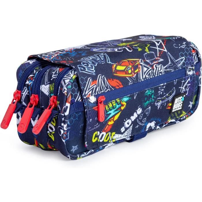 Trousse Scolaire Triple Design Avec Grandes Poches Intérieures Et ...