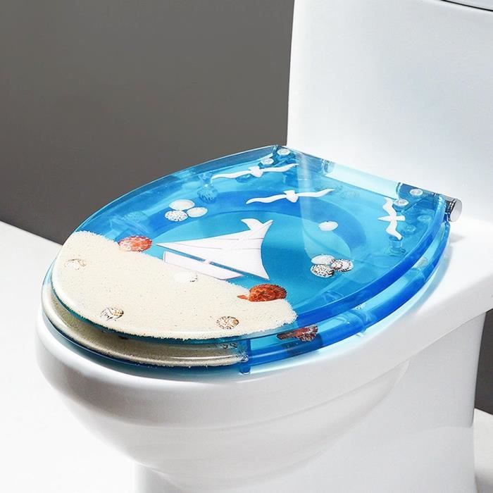 Abattant WC en résine Ocean - Lunette WC avec frein de chute - Finition ...