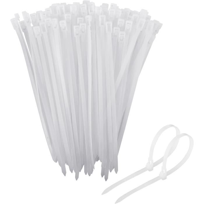 200 Pièces Collier de Serrage, Attache Câble, Serre Câbles Nylon Auto-bloquants Pour Bureau ...