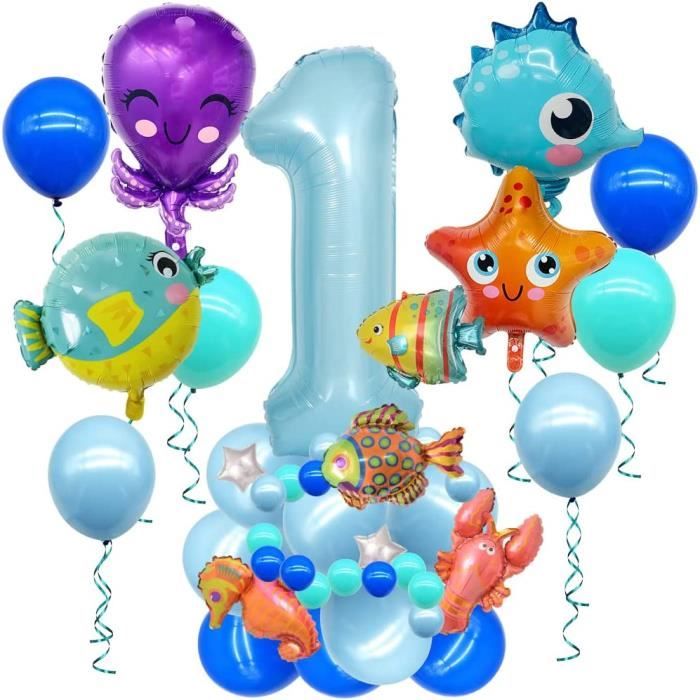 Décorations de fête sur le thème de la mer - Animaux de mer BallonOcéan - Bleu - Pour Enfant et ...