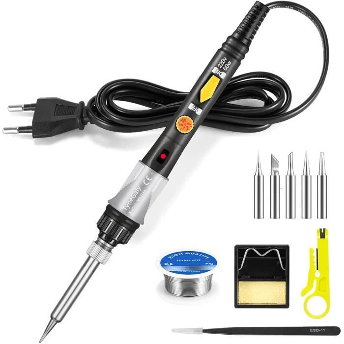 HFIENT-Fer a Souder Kit 60W Fer a Souder Électrique de Précision avec Température Réglable 200 ...