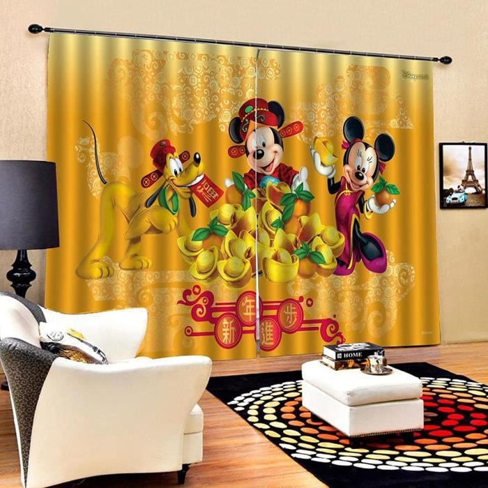 Rideaux Occultants Impression 3D Dessin animé Mickey Minnie Mouse ... Rideaux Occultants Impression 3D Dessin animé Mickey Minnie Mouse ...