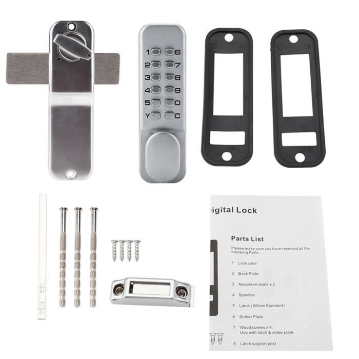 Serrure codée, serrure à levier électronique à combinaison, serrure de porte à clavier ...