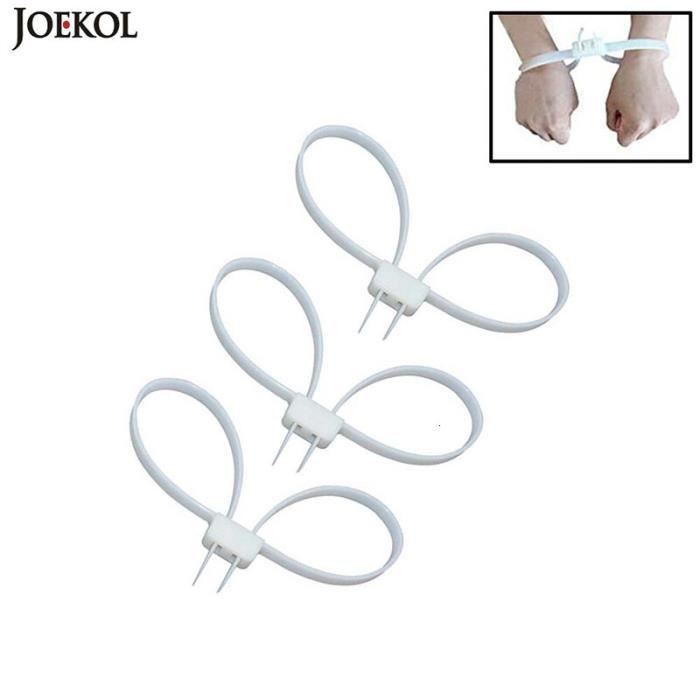 Collier de serrage,Menottes de police en plastique jetables, 12mm x ...