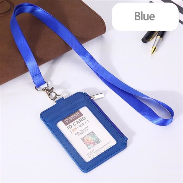 Bleu Porte-Badge en cuir pour homme et femme, Porte-cartes et Porte ...