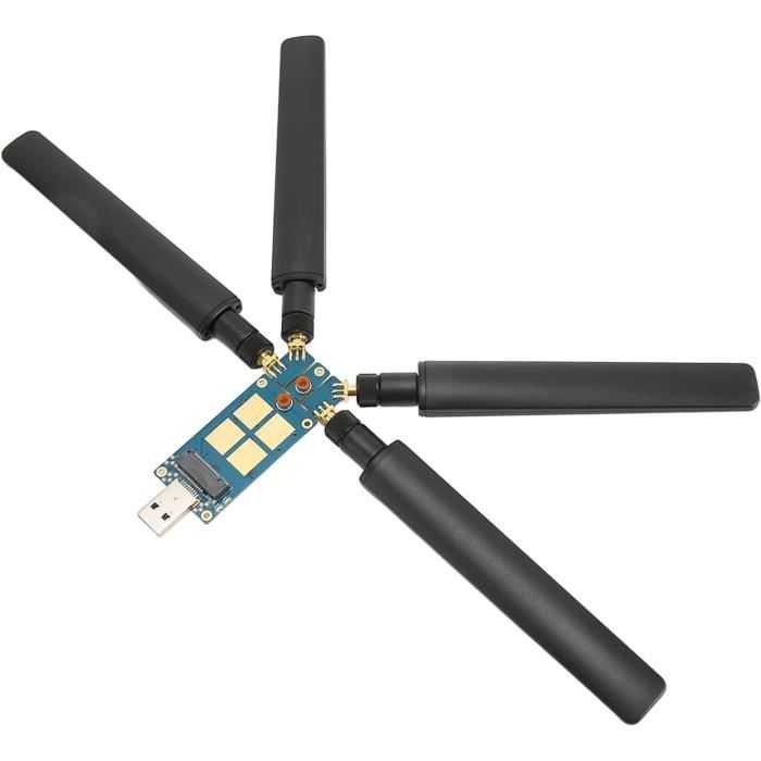 Adaptateur 5G M.2 Key B vers USB 3.1, Dongle 5G avec 4 Antennes ...