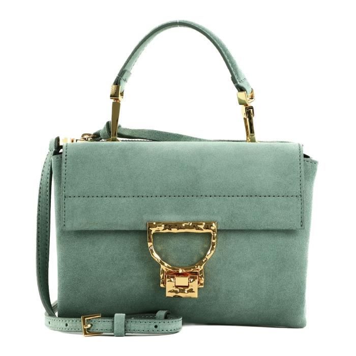 COCCINELLE Arlettis Suede Droplet Handbag Kale Green [244343] - sac à ...