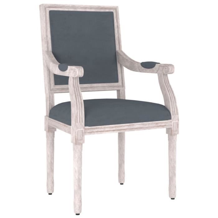 Fauteuil gris foncé 54x59x99 cm velours-DIO7807118388258 - Cdiscount Maison