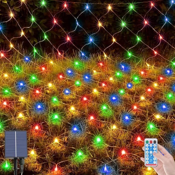 96 Leds Solaire Filet Lumineux Extérieur, 1.5 X 1.5 M Etanche Guirlande ...