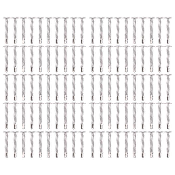 ROM Vis À Tête Ronde À Rondelle Lot De 100 Vis Autoperceuses En Acier Inoxydable 304 M4,2 X 32 ...