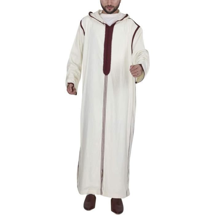 Homme Musulman à Capuche Ramadan Eid de Prière Robe Longue Homme Maxi ...