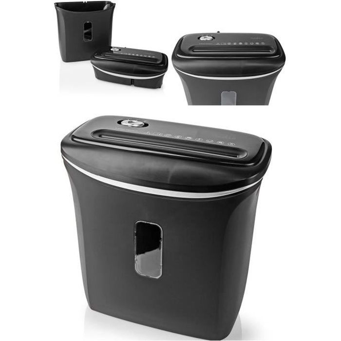 Destructeur de papier - Noire - 12L - 300W - Sécurité DIN P-4 ...