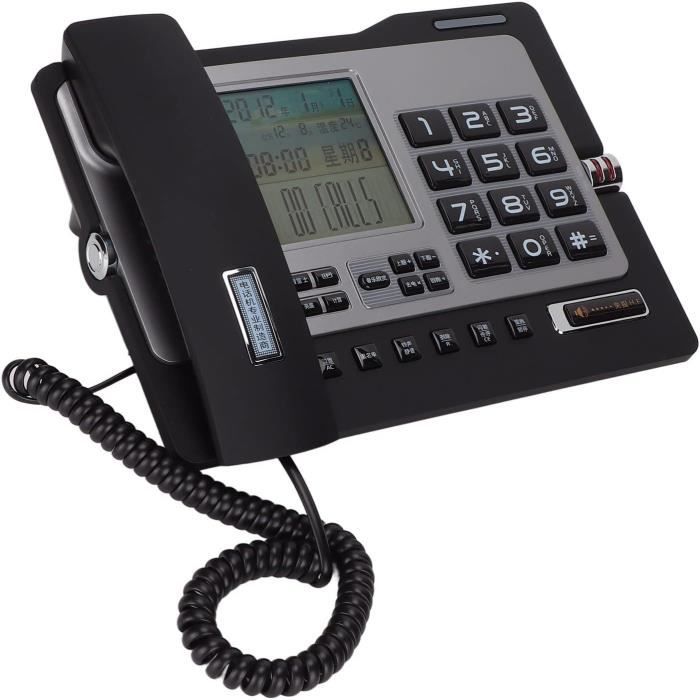 Téléphone Fixe Filaire, Téléphone Fixe À Écran Lcd Avec Gros Boutons, Identification De L ...