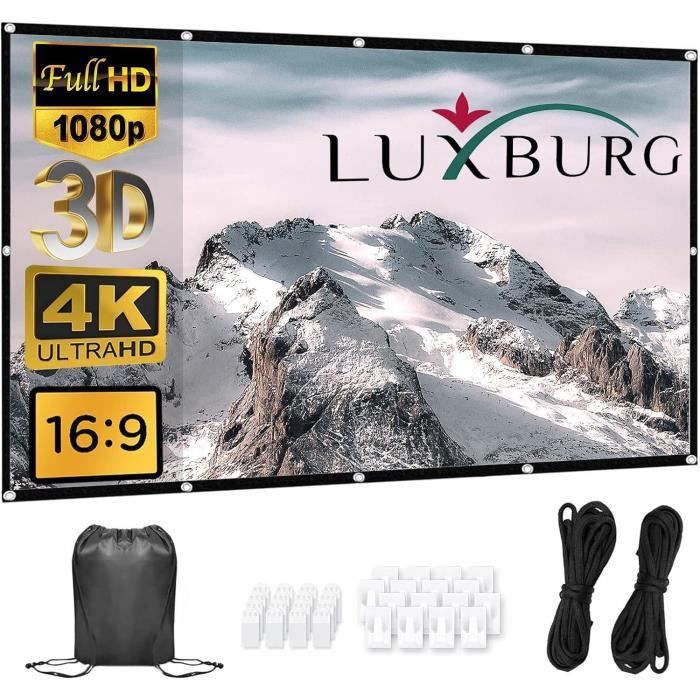 Écran De Projection Portable Hd 4K 100" 221X125Cm, Écran De Projection ...