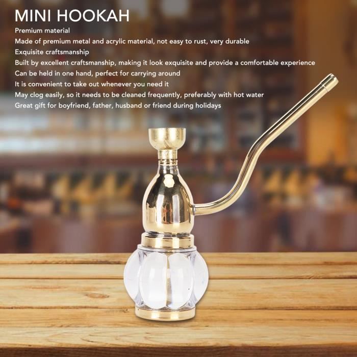 Tbest Pipe à eau pour fumer Fumer Pipe À Eau Portable Polyvalent Métal ...