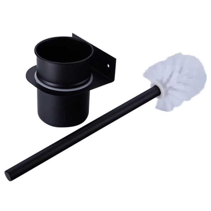 1 ensemble de porte-brosse de toilette mural en acier inoxydable noir ... 1 ensemble de porte-brosse de toilette mural en acier inoxydable noir ...