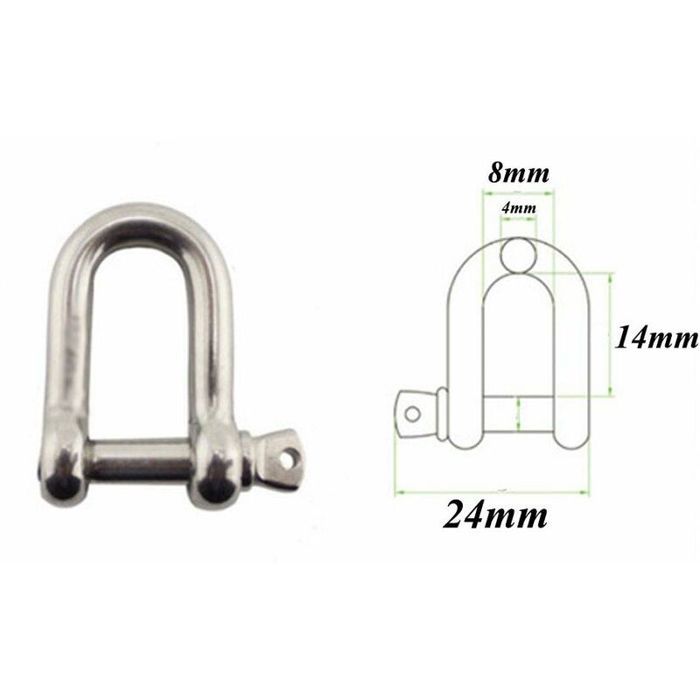 Manille Inox 12 Pièces M4 Manille Inox Acier Manille de Levage Manille ...