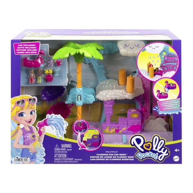 Polly Pocket Pollyville - Station de lavage du flamant rose - Cdiscount ...