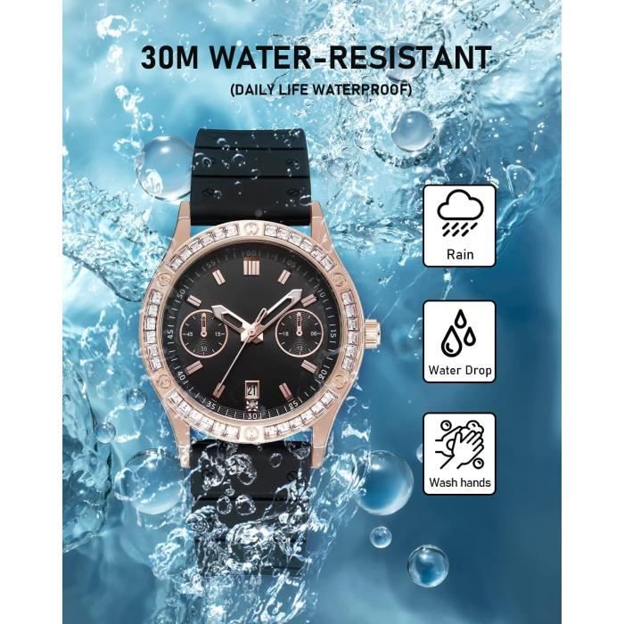 Montre Femme Étanche Analogiques Montres Femmes Hommes Étanche Sport ...