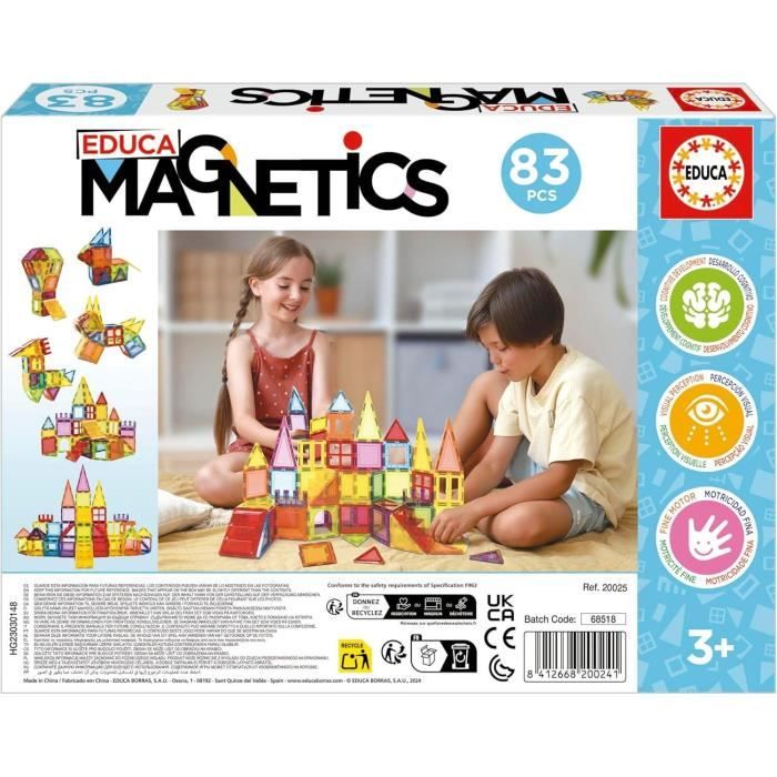 Jeu éducatif - EDUCA Magnetics - Construction 3D magnétique avec 83 ...