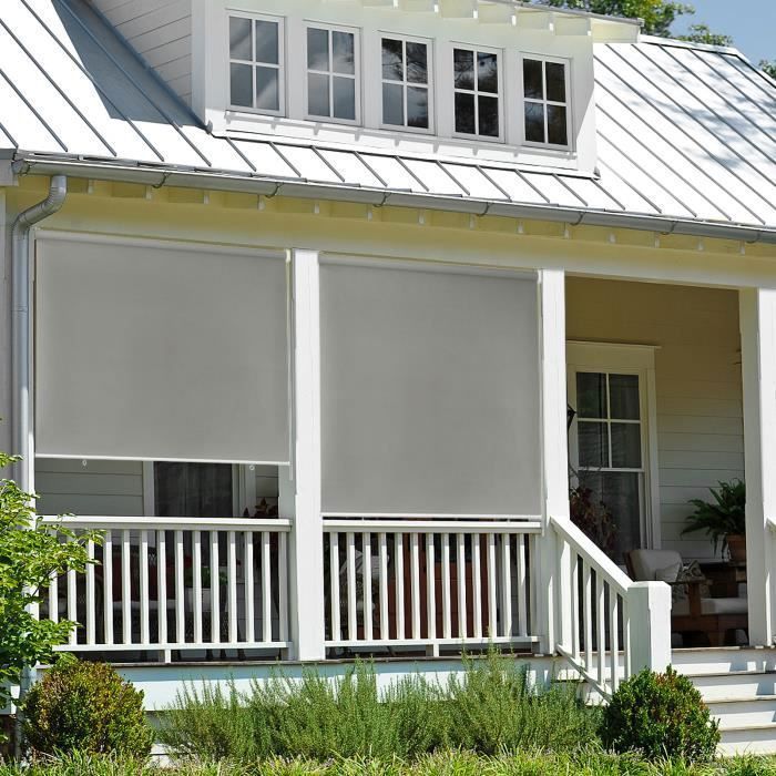 Store vertical - XMTECH - 100 x 140 cm - Gris - Toile imperméable ...