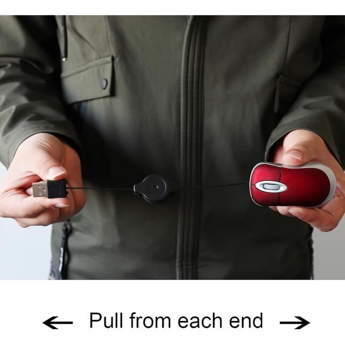 Mini Souris,Souris Filaire Avec Rétractable Câble Usb, Souris D ...