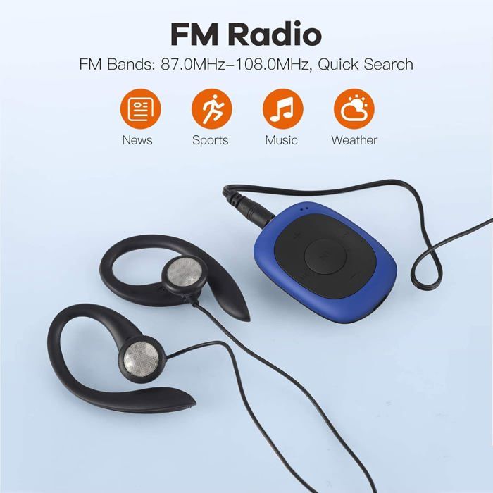 64Go Lecteur MP3 avec Clip,Baladeur MP3 Sport Portable avec Radio FM ...
