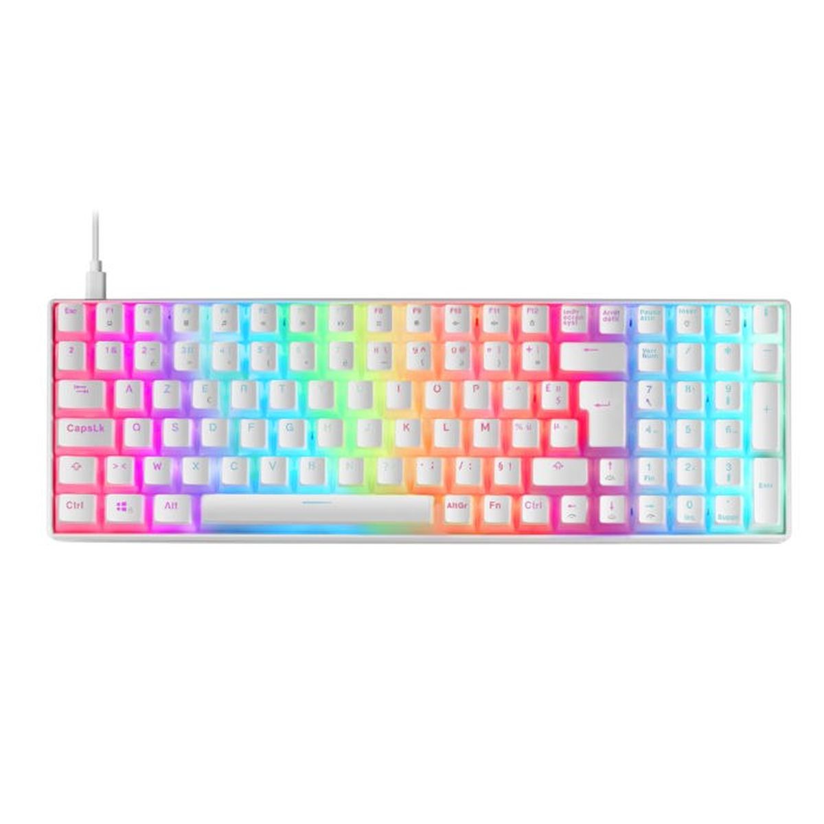 Mars Gaming MKULTRA - Clavier Mécanique Blanc RGB Compact 96% - Switch ...