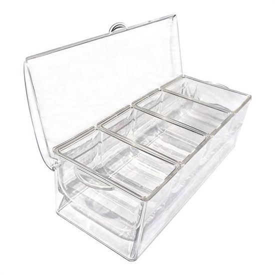 Condiment Glacé avec 4 Récipients, Serveur à Condiments avec Couvercles ...